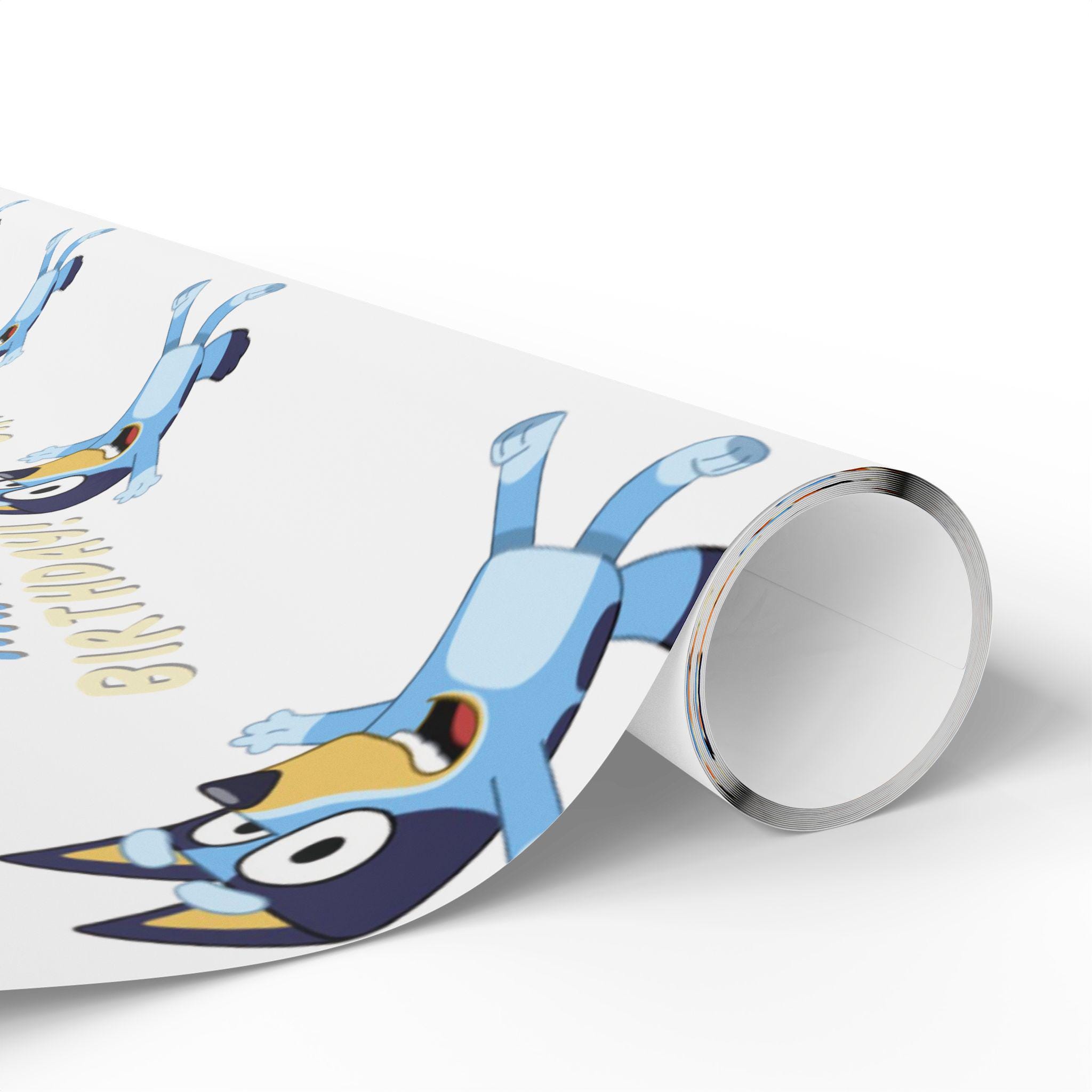 Happy Birthday Wrapping Paper, Bluey Design Gift Wrap for Kids, Party ...