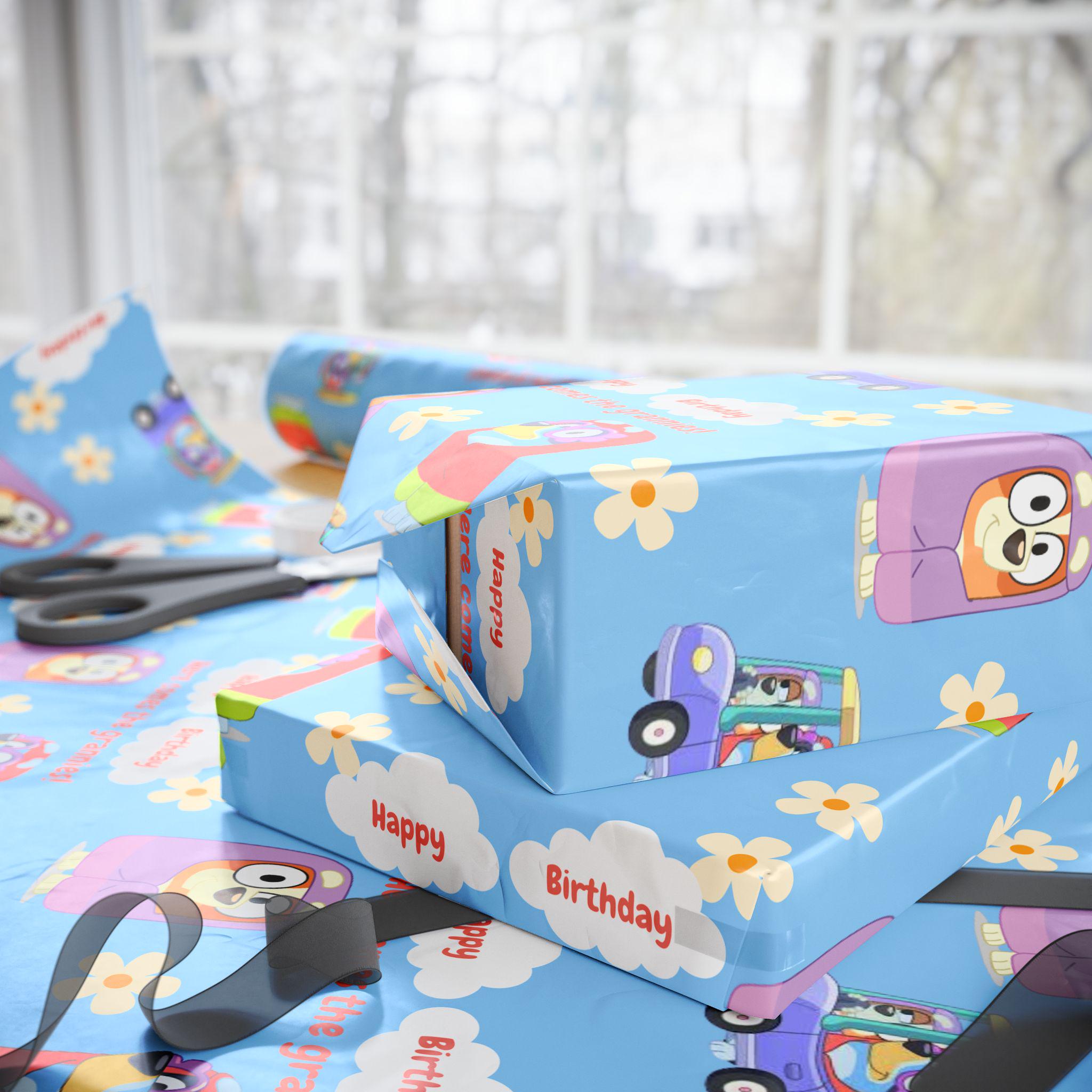 Wrapping Papers: Bluey 'grannies' Birthday Gift Wrap, Present Packaging ...