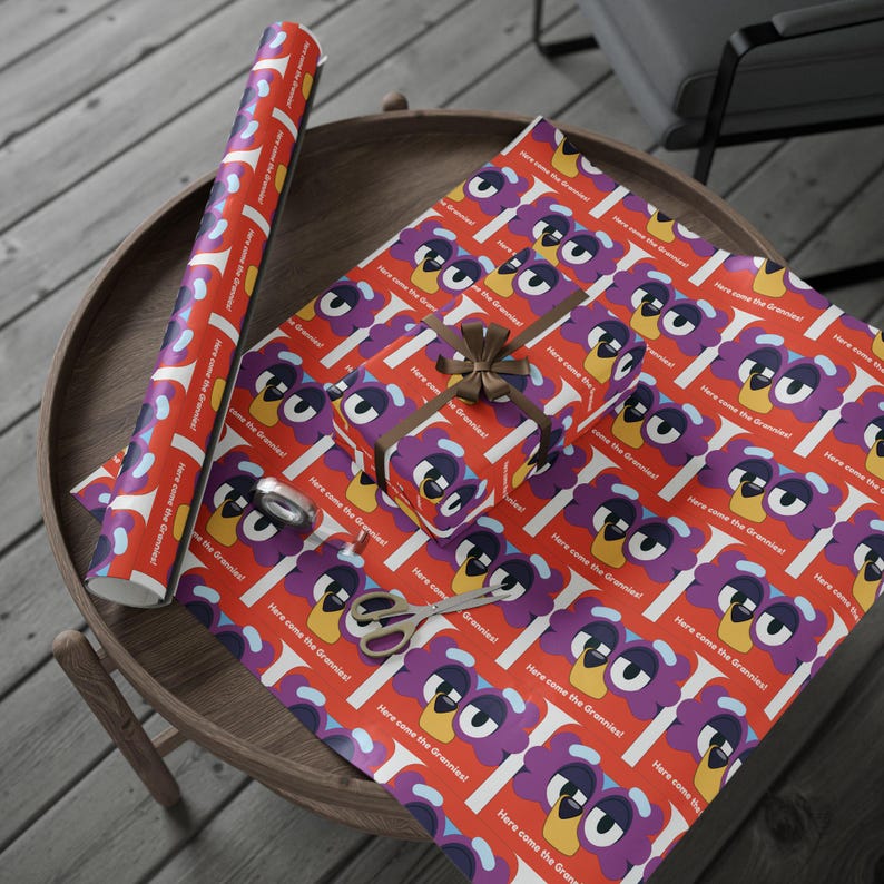 Bluey Grannies Wrapping Paper, Cartoon Birthday Gift Wrap - Etsy