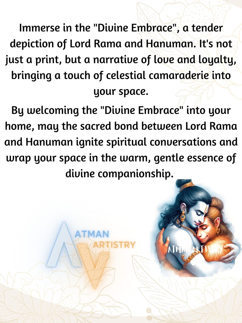 Lord Rama and Hanuman Digital Print, Illustration, Art, Sanatan History ...