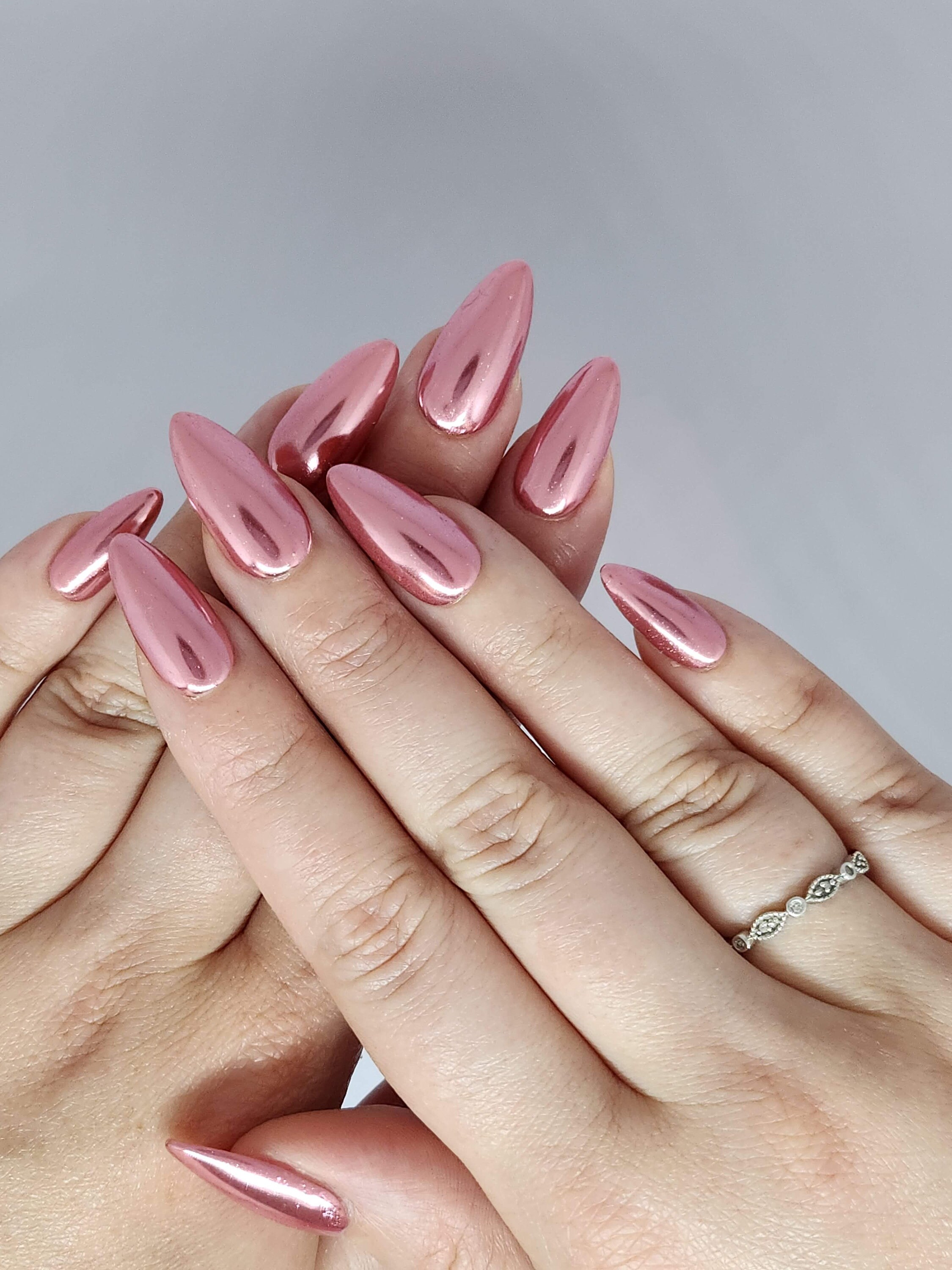 Strawberry Chrome Press on Nails - Etsy