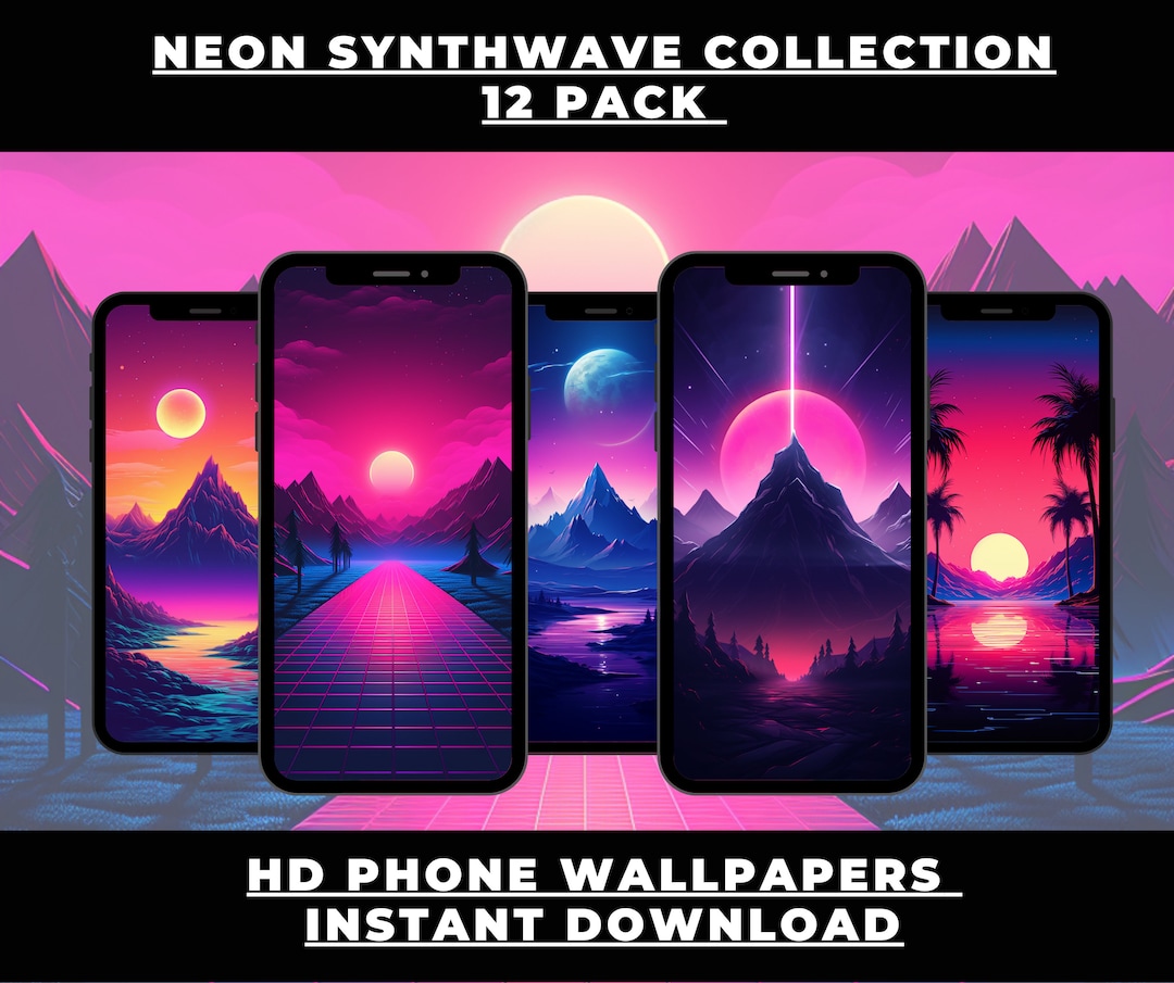 Neon Synthwave Phone Wallpapers | Set of 12 | All Smartphones | Ios ...