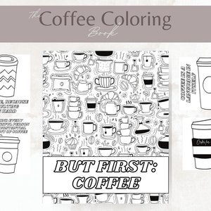 10 Printable Coffee Lover Coloring Pages Bundle, Coffee Lover Quote ...