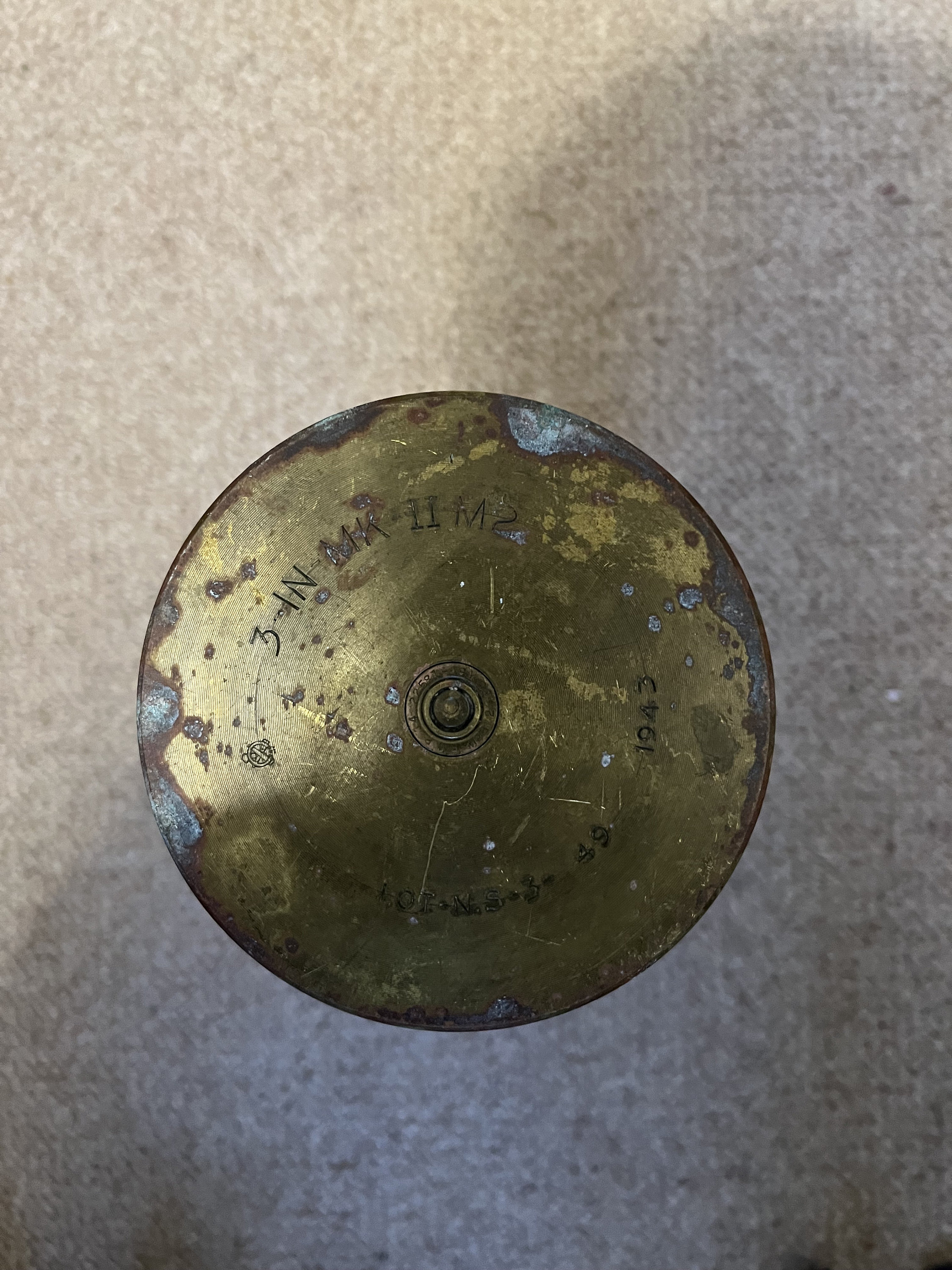 1943 Cut Down American Brass 3 Inch Shell Casing - Etsy