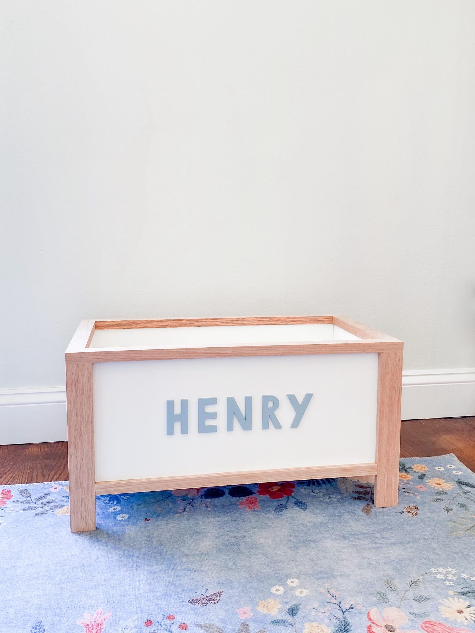 Personalized Toy Chest: Baltic Birch, Natural Oak Trim, Nursery Decor ...