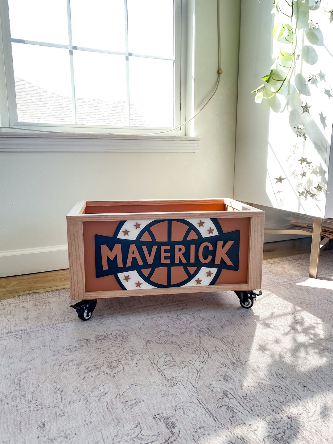 Basketball Toy Chest - Boy's Room - Toy Storage - Nursery Decor - 1st ...