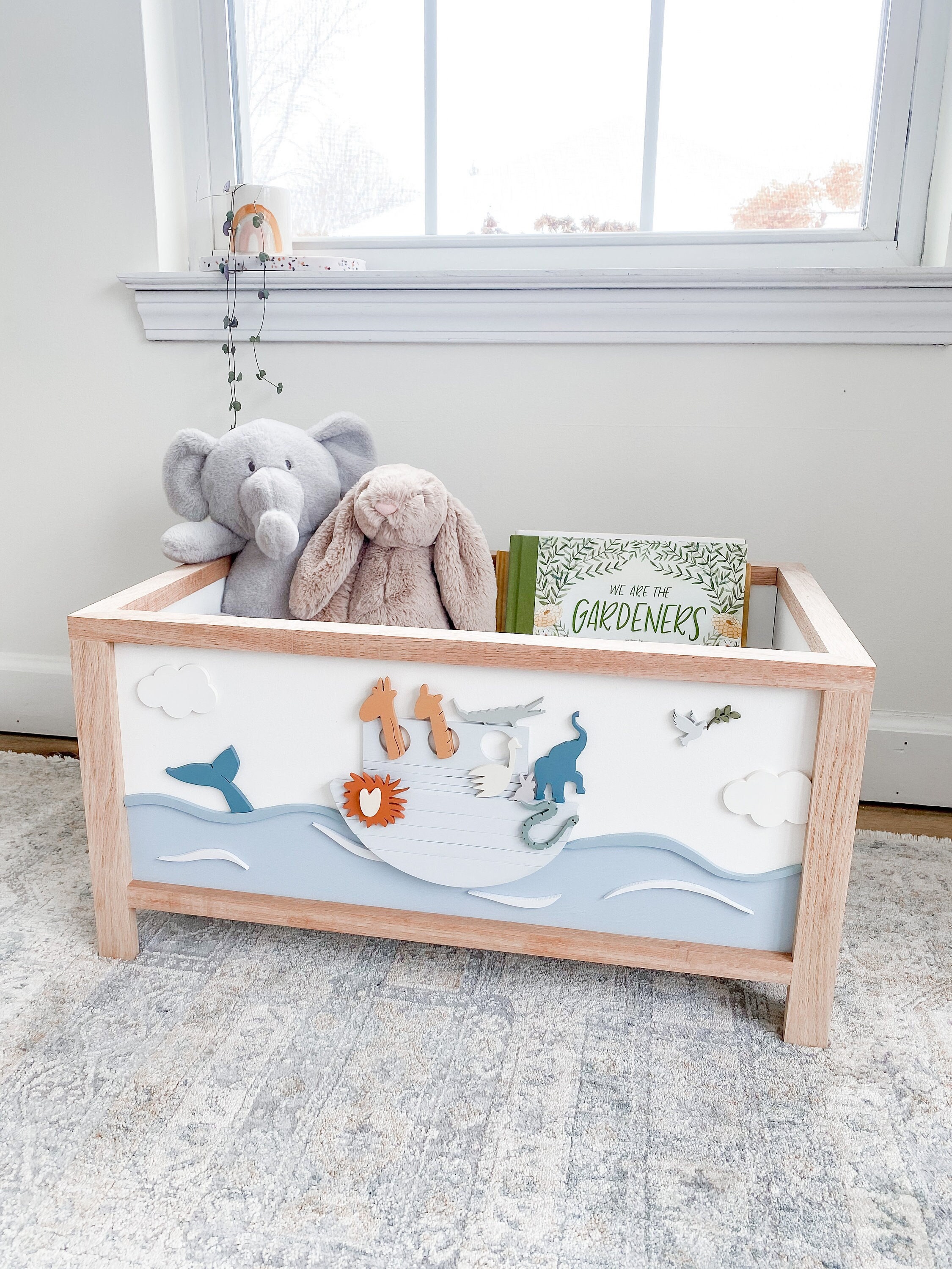 Handmade Noah's Ark Toy Chest - Baltic Birch Nursery Decor - Etsy