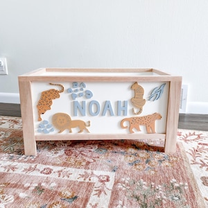 Personalized Wildcat Toy Chest: Safari Nursery Decor - Etsy