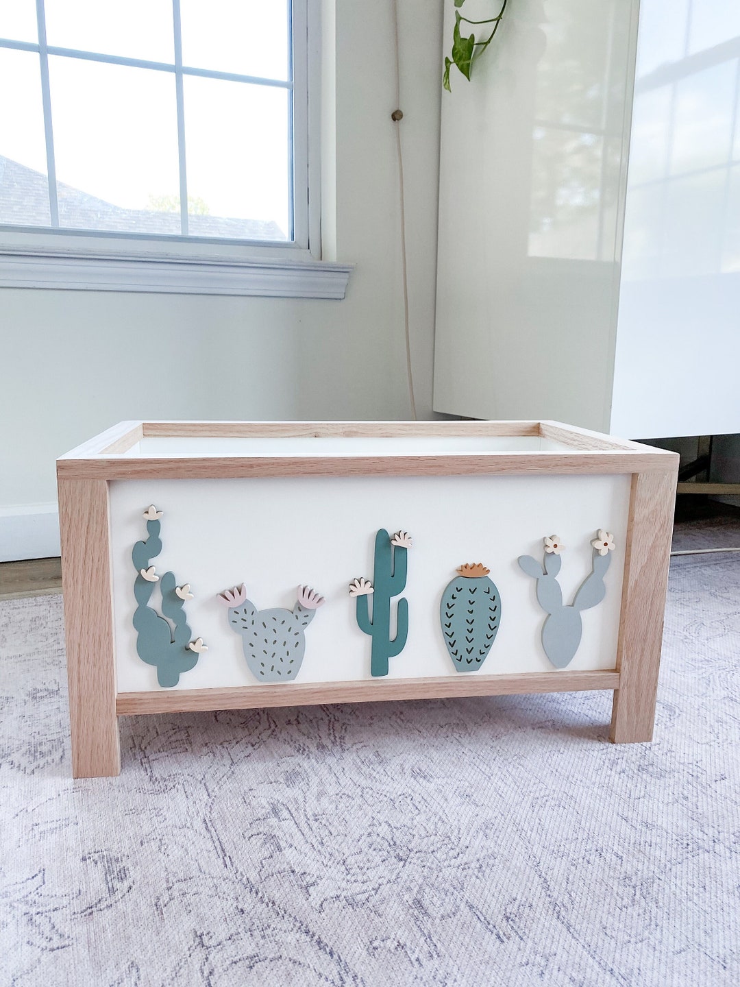 Blooming Cacti Toy Chest - Toy Storage - Nursery Decor - 1st Birthday ...
