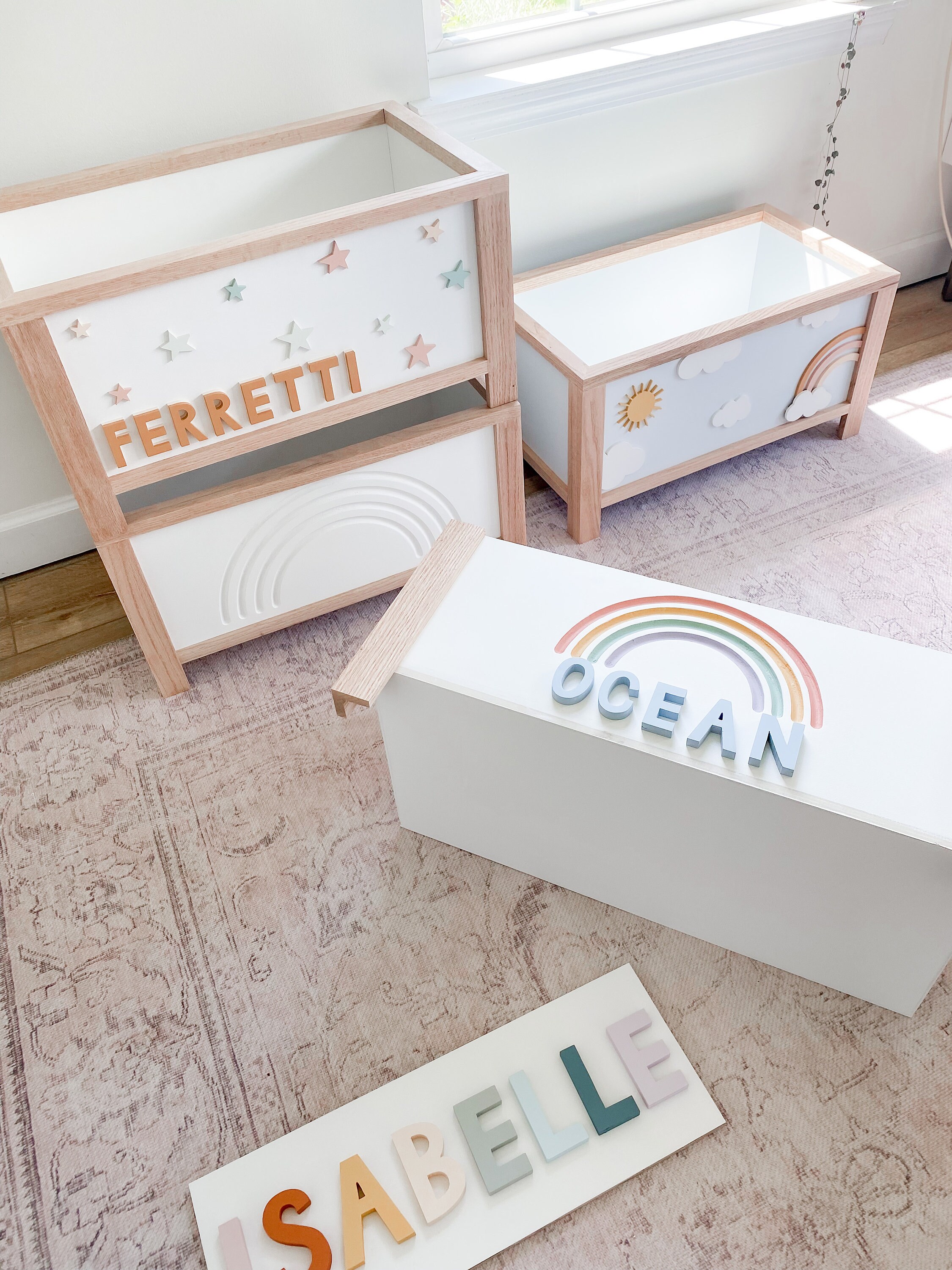 Handmade Wildflower Toy Chest: Baltic Birch, Natural Oak Nursery ...
