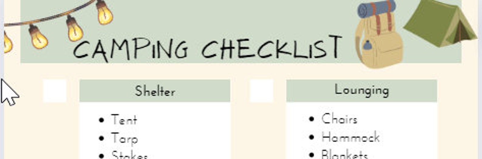 Camping Checklist // What to Pack Camping - Etsy