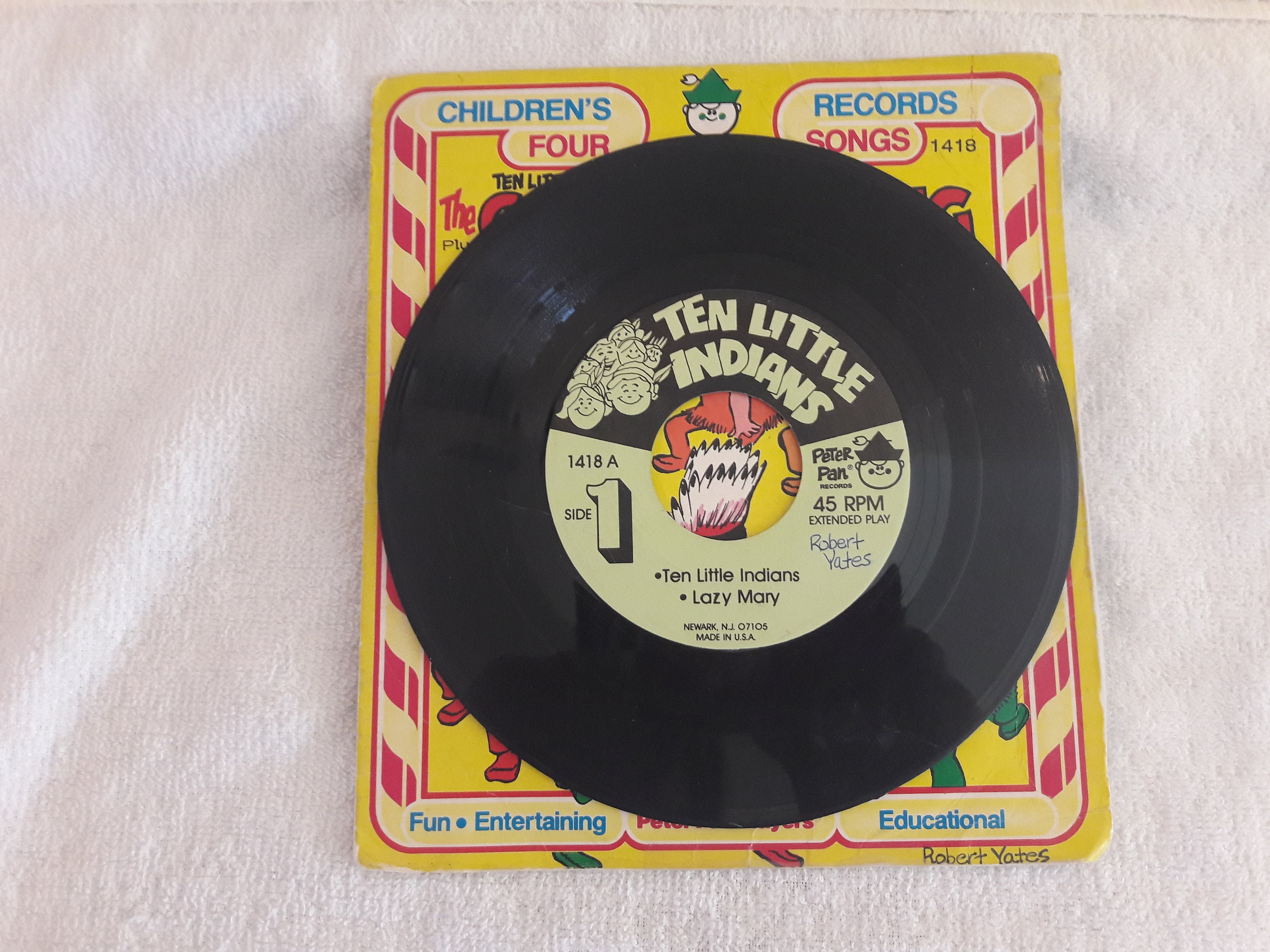 Vintage Peter Pan Records the Counting Song "ten Little Indians" 45 Rpm ...