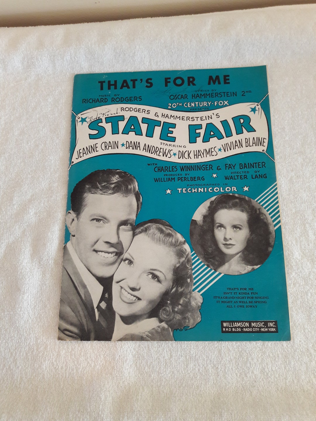 1955 State Fair that's for Me Sheet Music - Etsy