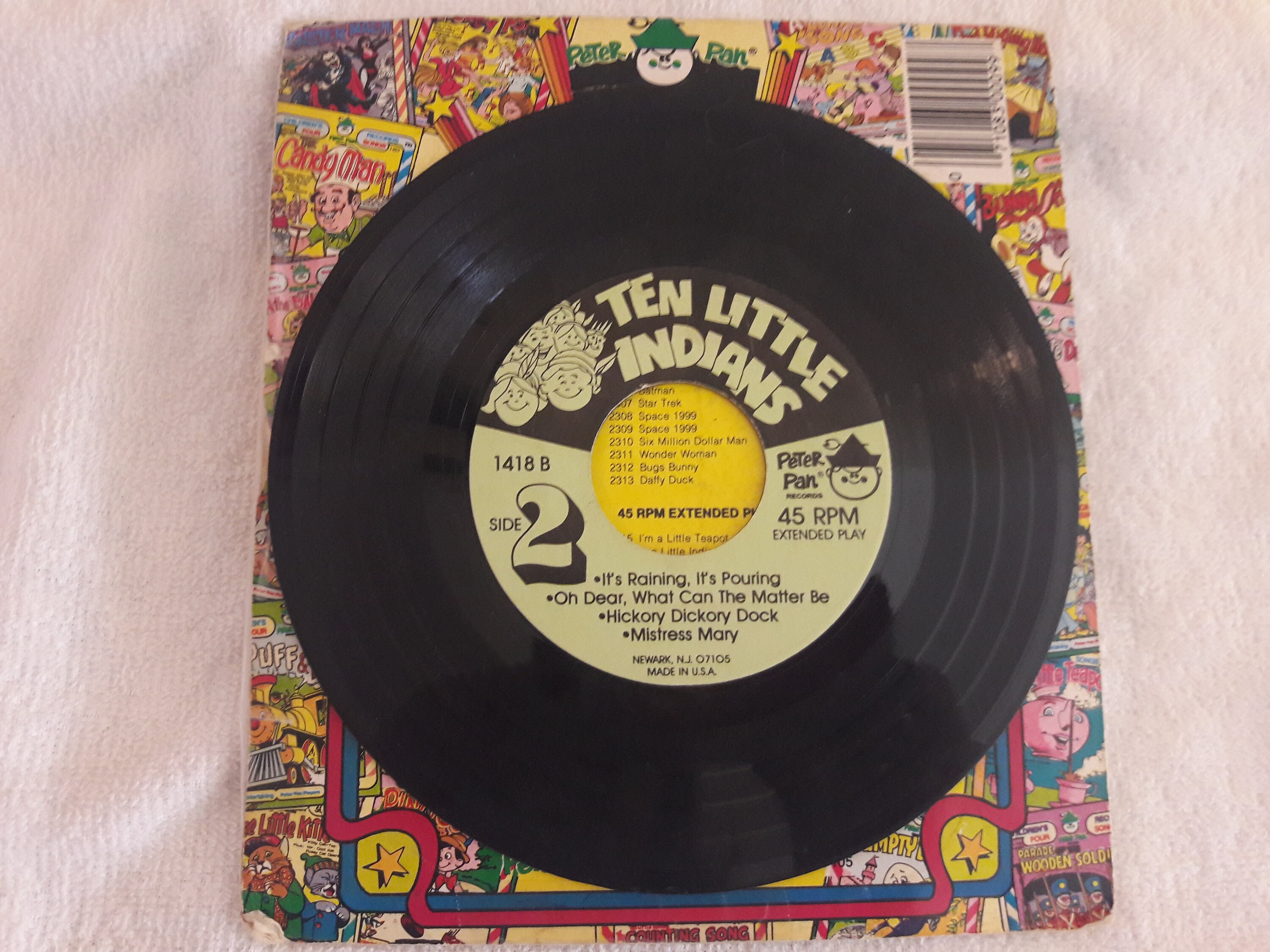 Vintage Peter Pan Records the Counting Song "ten Little Indians" 45 Rpm ...