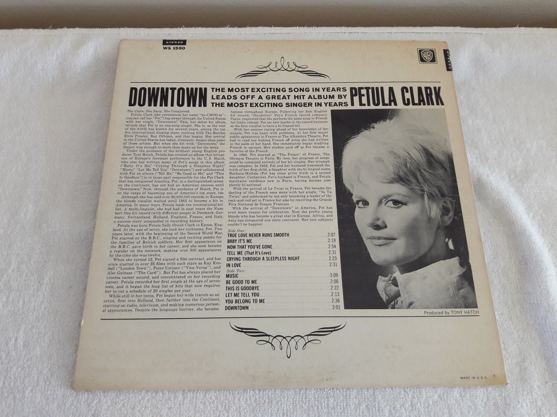 1965 Petula Clark downtown Vinyl Record WS1590 - Etsy
