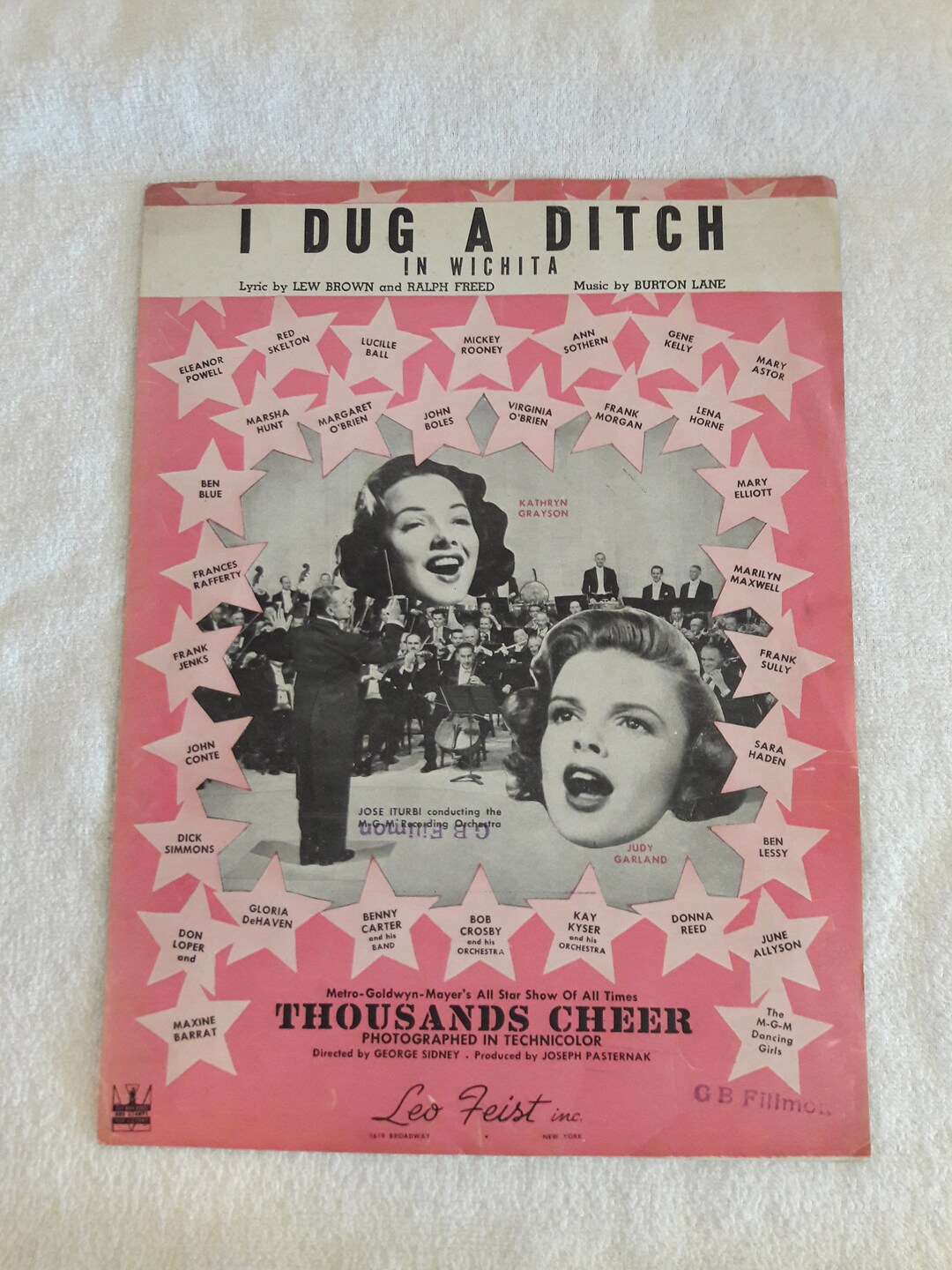 1943 Judy Garland i Dug a Ditch in Wichita Sheet Music - Etsy