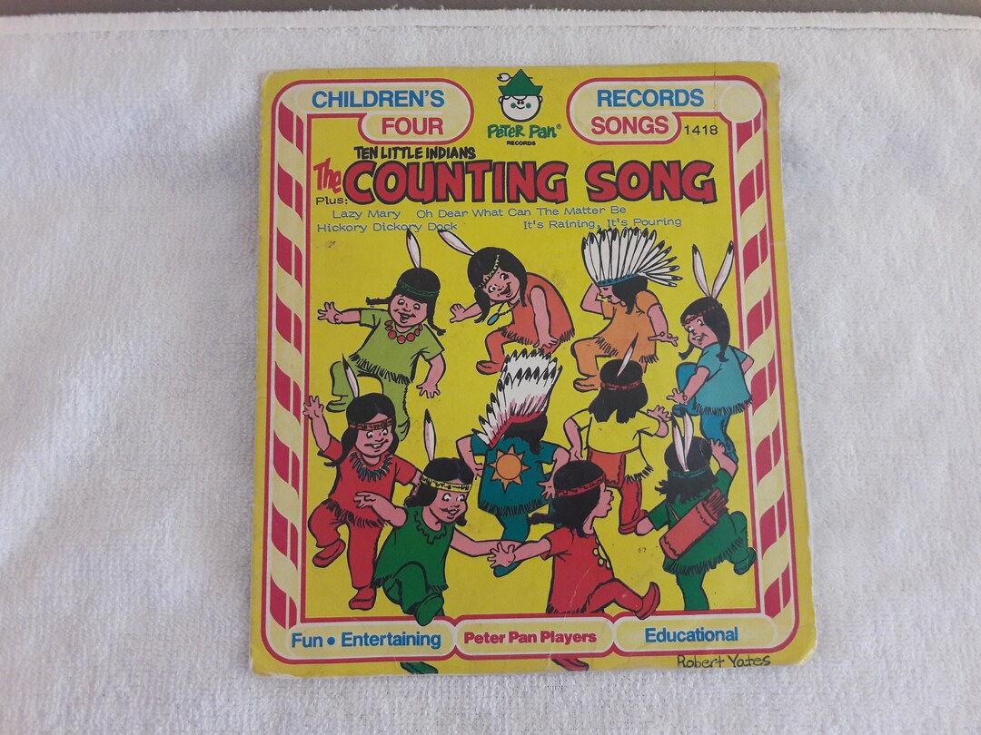 Vintage Peter Pan Records the Counting Song "ten Little Indians" 45 Rpm ...