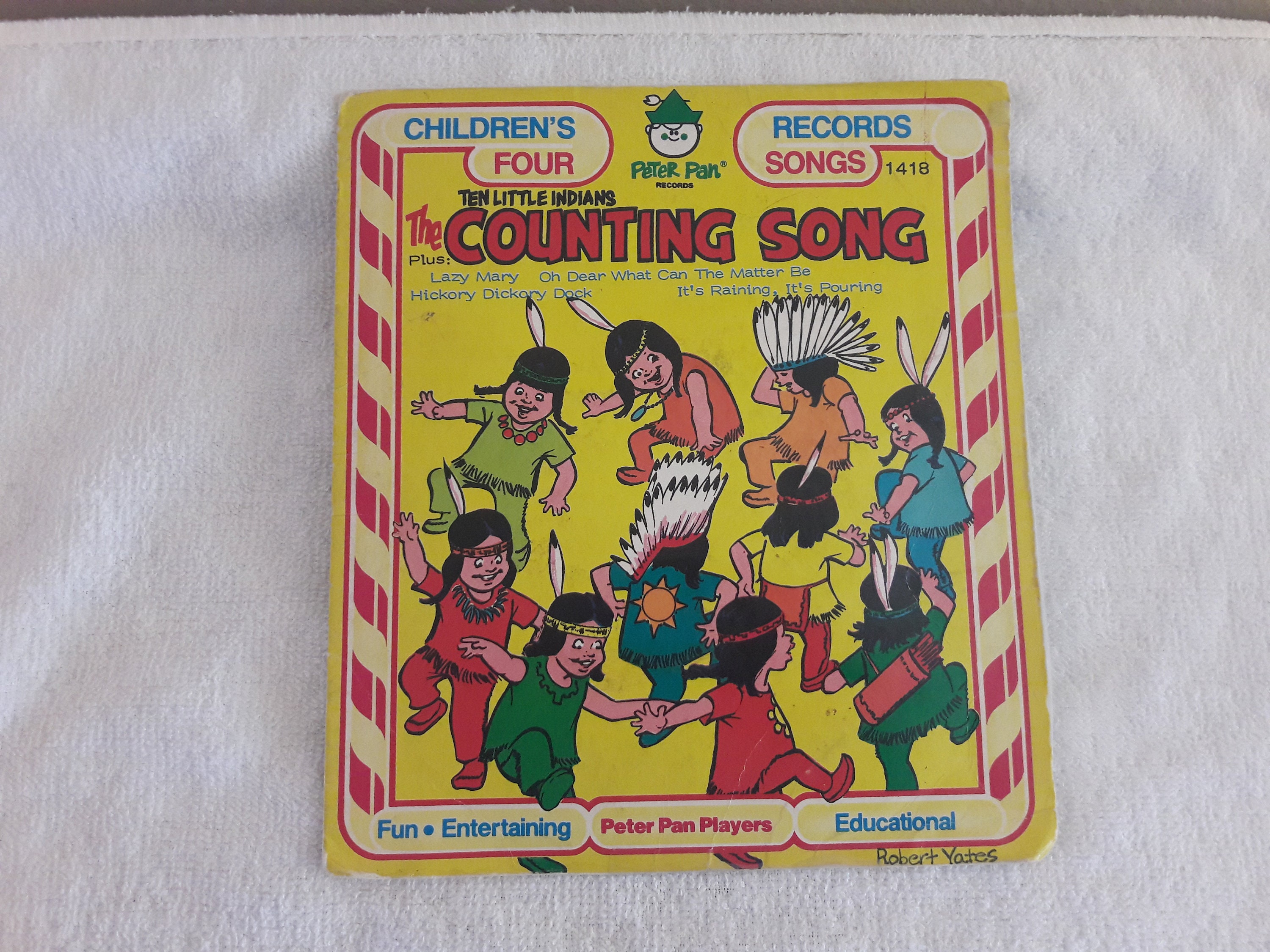 Vintage Peter Pan Records the Counting Song ten Little Indians 45 Rpm ...