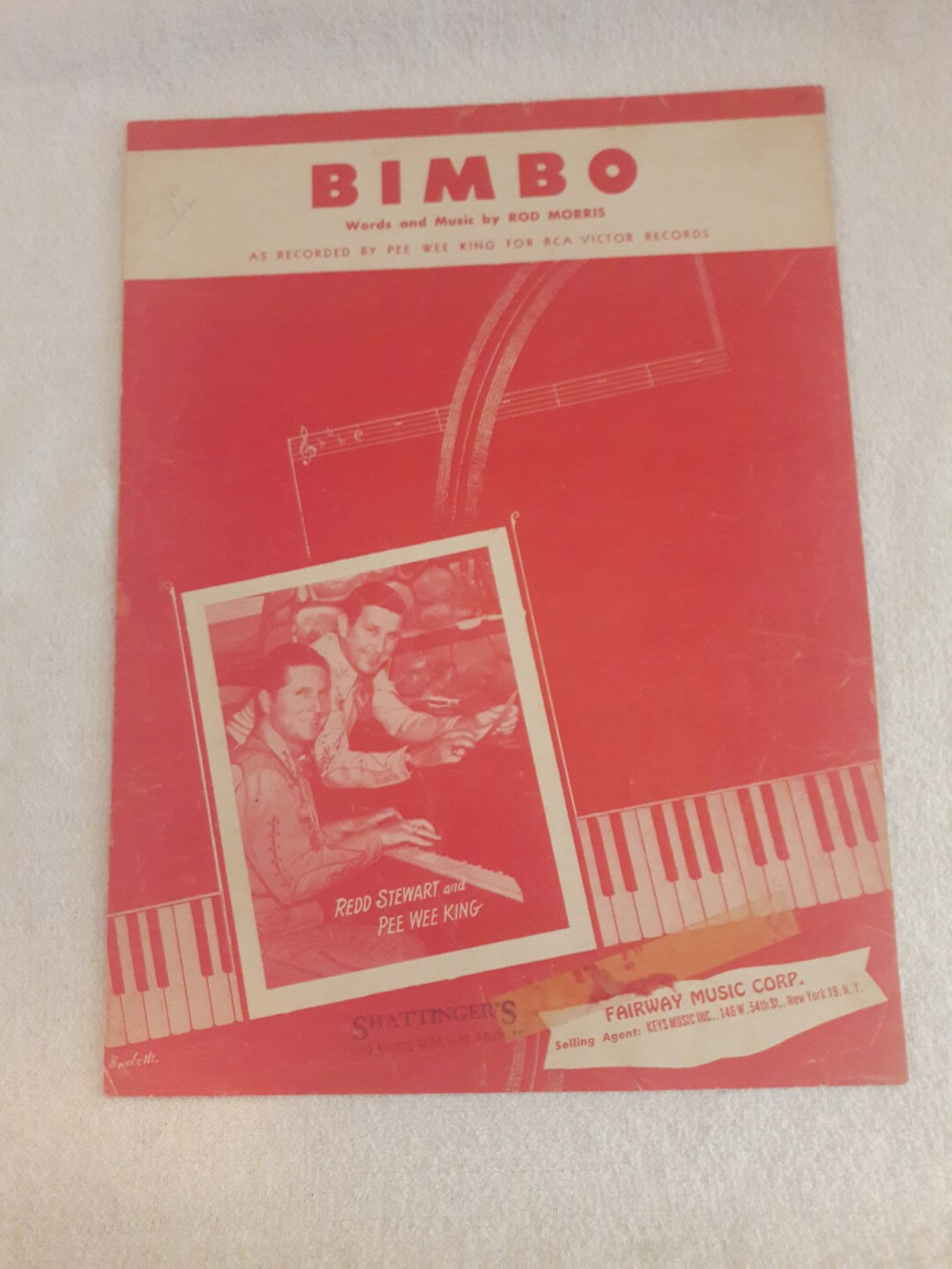 1953 bimbo Sheet Music Words and Music by Rod Morris - Etsy