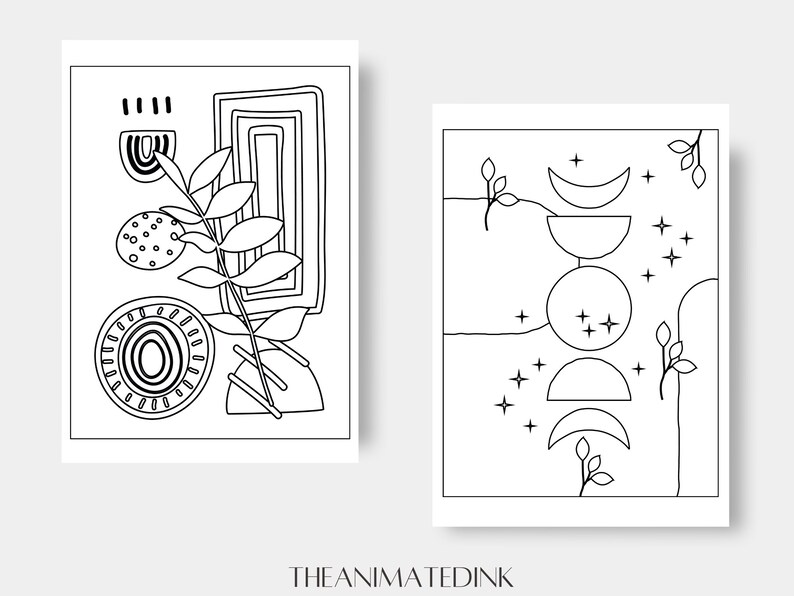 Boho Adult Coloring Pages - Etsy