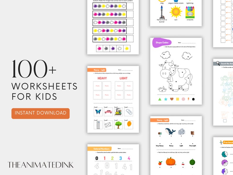 100 Coloring Pages & Printable School Activity Worksheets for Kids - Etsy