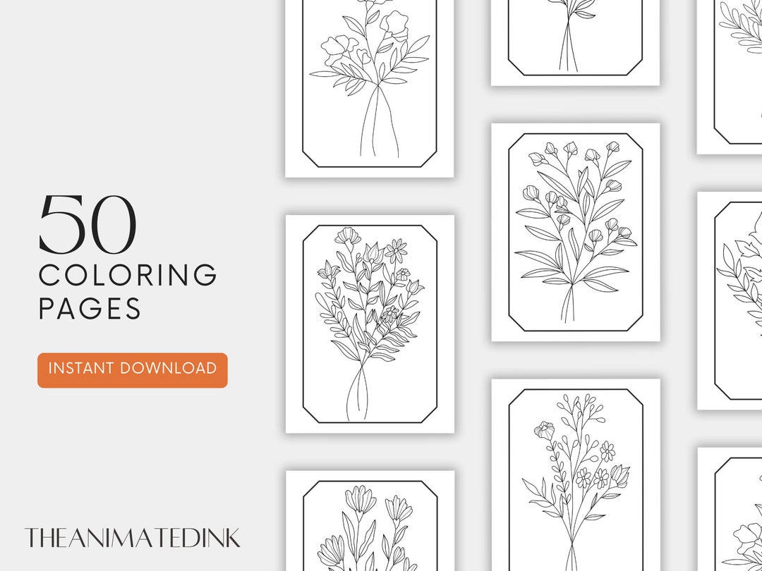 50 Coloring Pages, Printable Coloring Pages for Kids, Gift Ideas ...