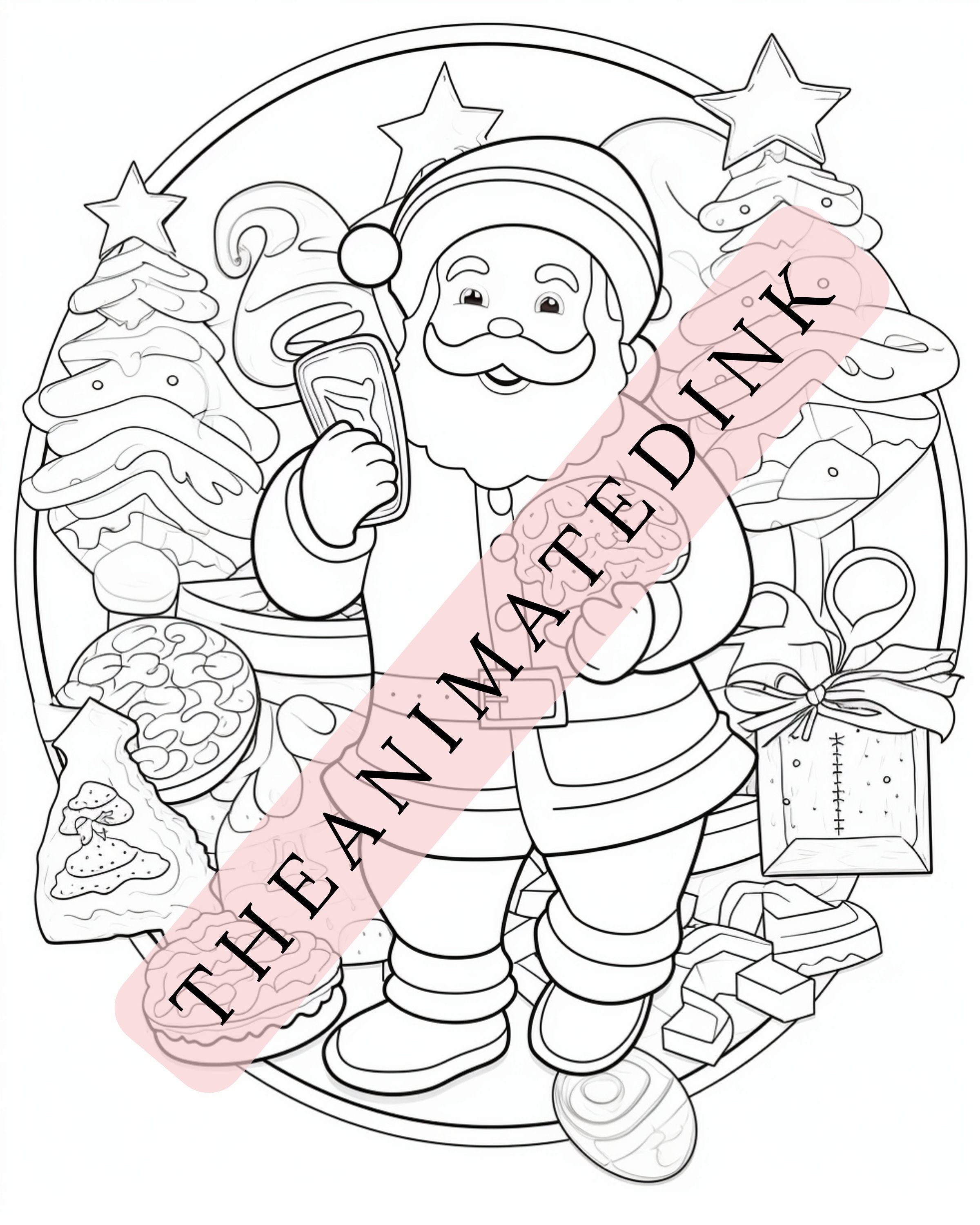 Kawaii Christmas Coloring Pages for Kids - Etsy