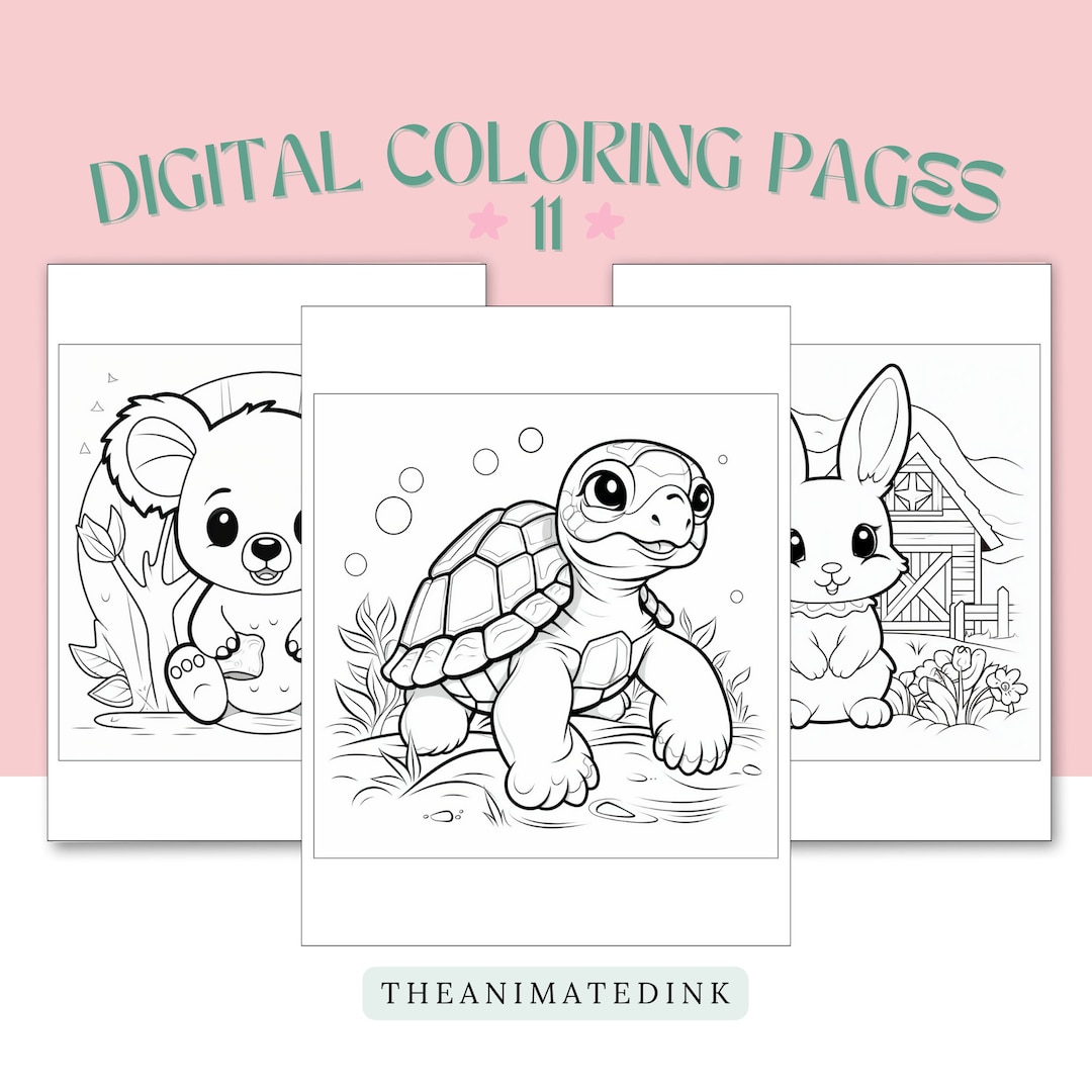 Kawaii Coloring Pages for Kids - Etsy