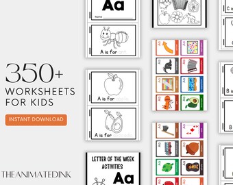 Alphabet Worksheets Bundle 400+ Pages, Preschool Printable ...