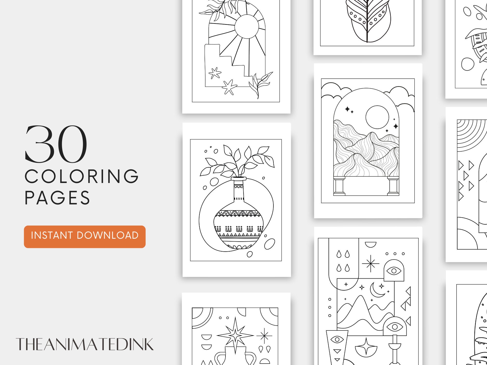 Boho Adult Coloring Pages - Etsy