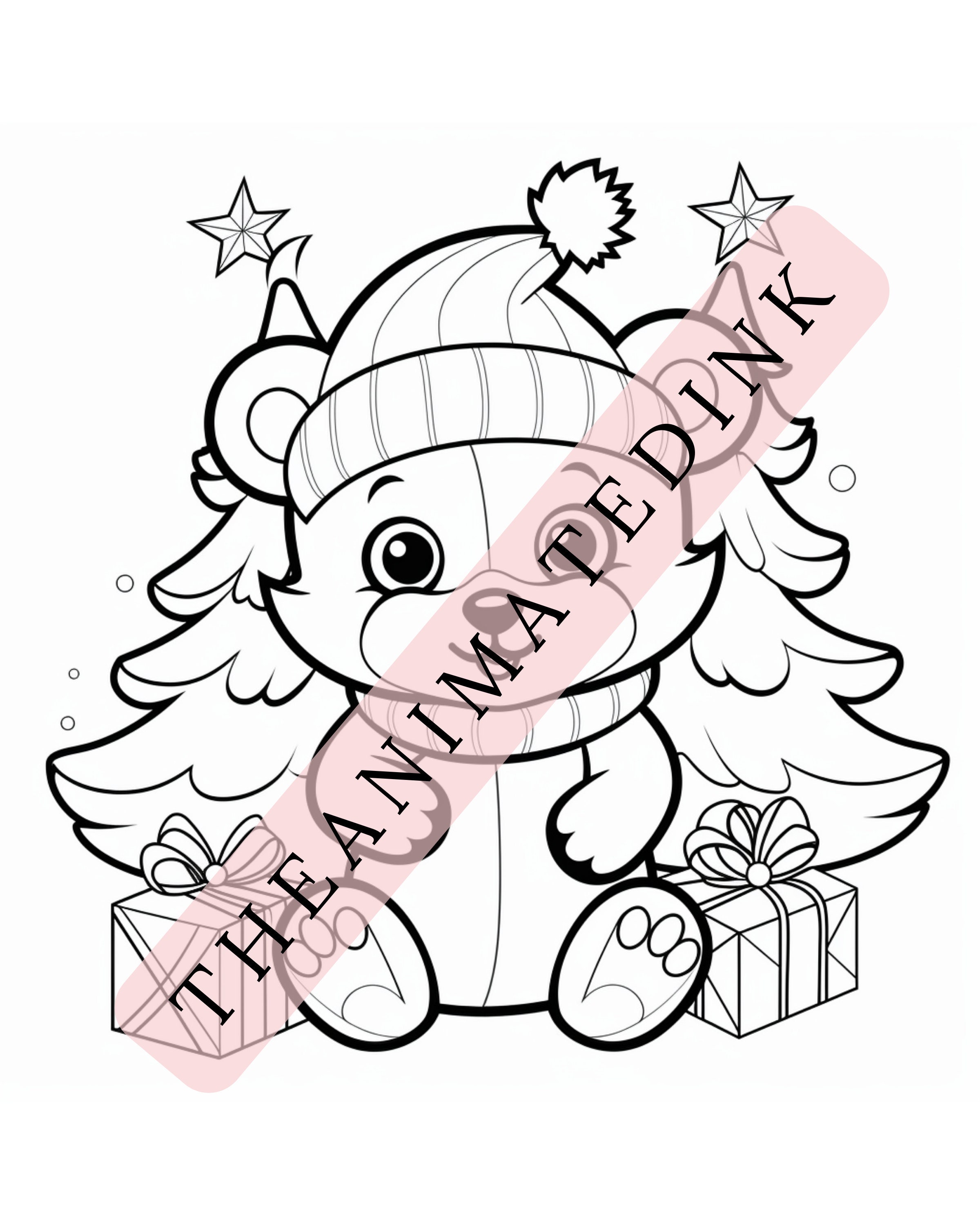 Kawaii Christmas Coloring Pages for Kids - Etsy
