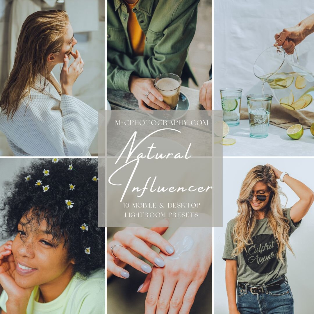 10 Natural Influencer Lightroom Presets - Mobile and Desktop - Etsy