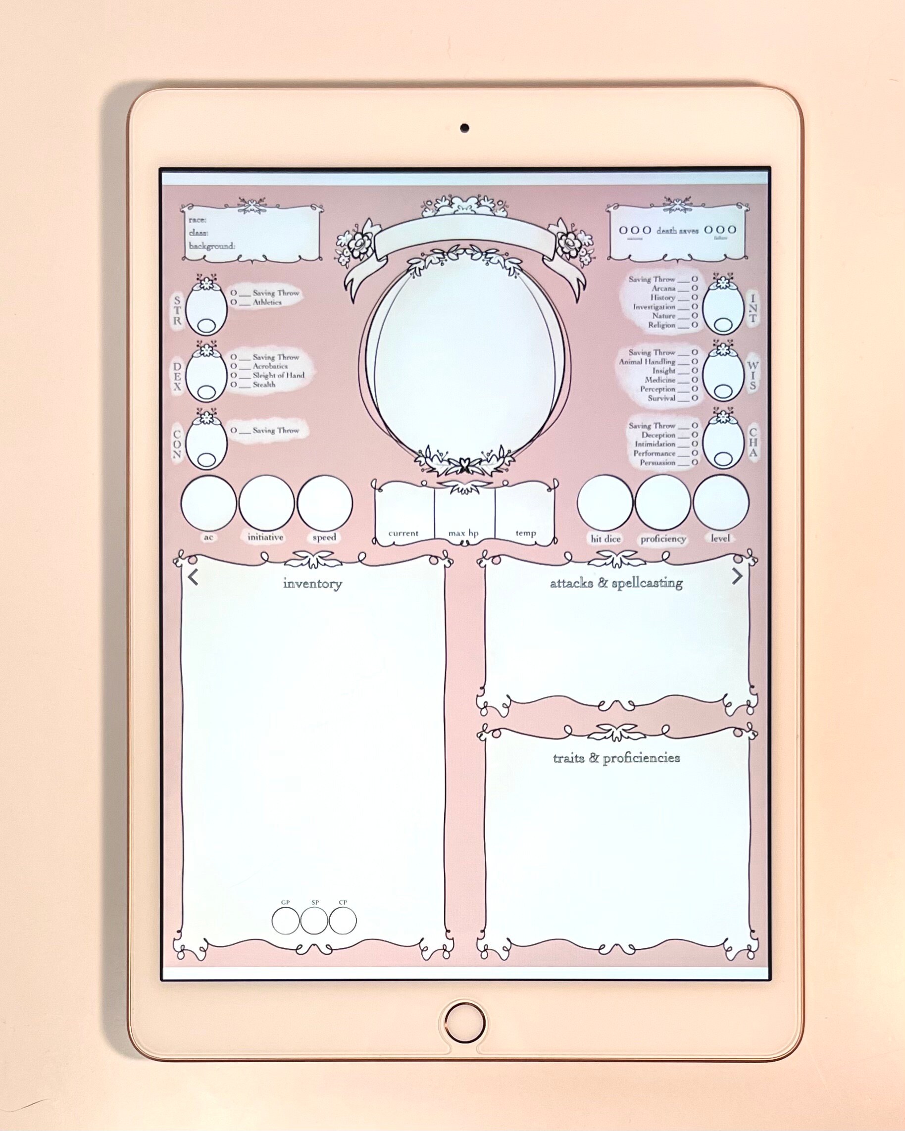 Simple and Elegant Dungeons & Dragons Druid Character Sheets, 5e - Etsy