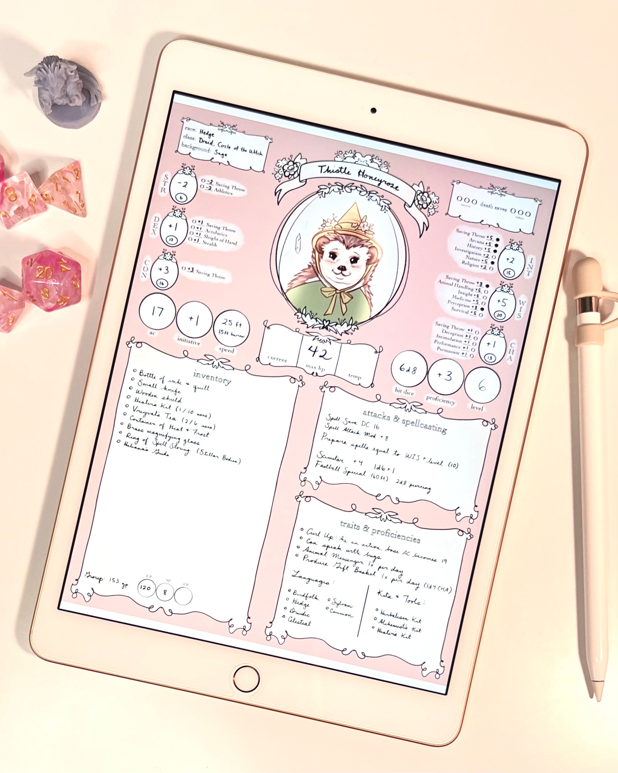 Simple and Elegant Dungeons & Dragons Druid Character Sheets, 5e - Etsy