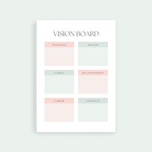 Vision Board Planner PRINTABLE, Daily/weekly/monthly Vision Board ...