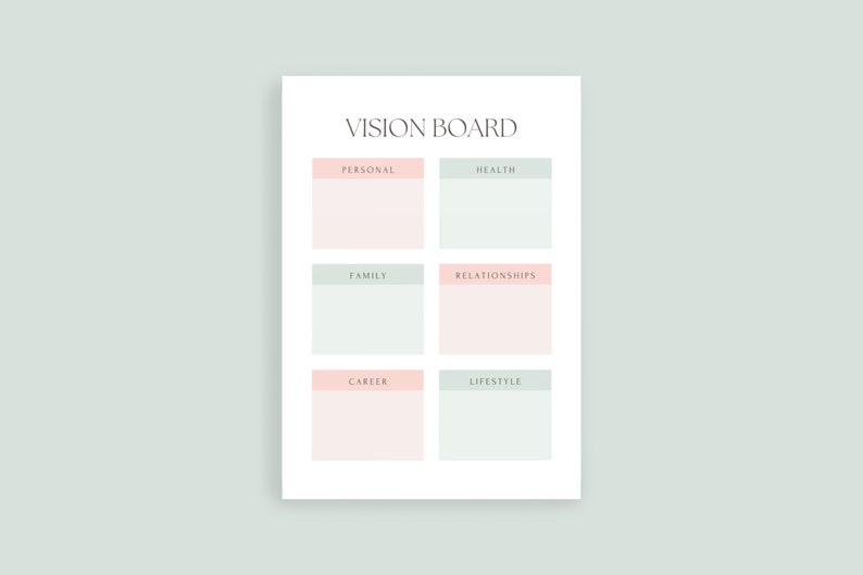 Vision Board Planner PRINTABLE, Daily/weekly/monthly Vision Board ...
