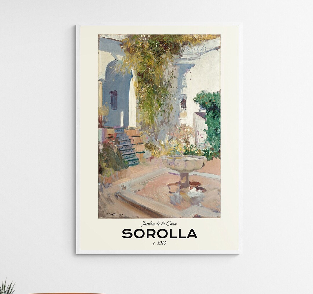 Sorolla - Jardin De La Casa Sorolla - Art Print, High Quality Poster ...