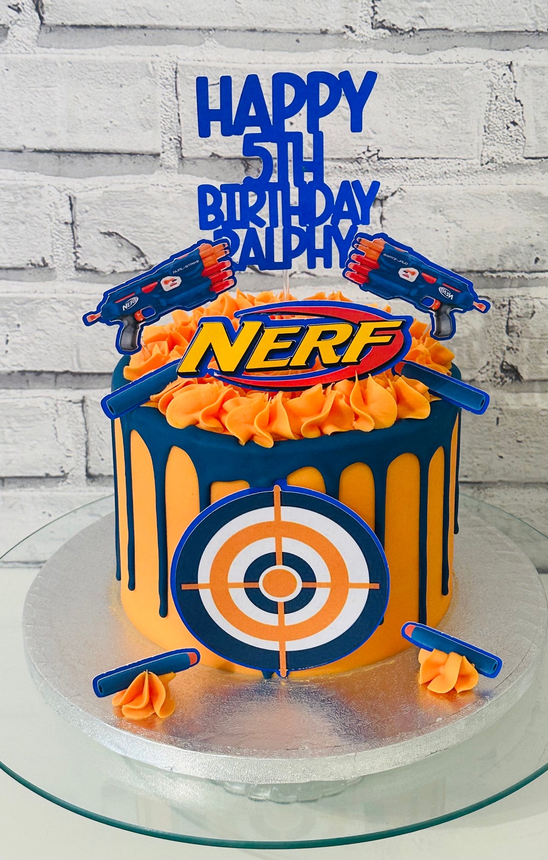 Nerf Theme Cake Topper Set - Etsy