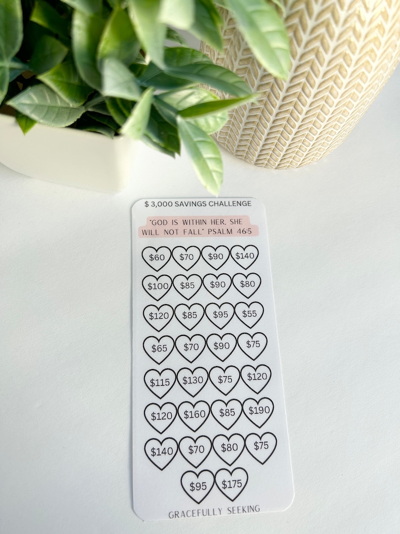 3000 Savings Envelope Challenge | 3K Physical Printable Laminated ...