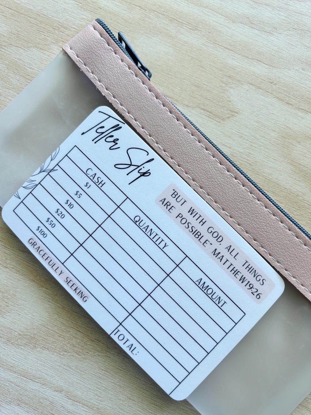Bank Bag | Cash Teller Slip, Cash Breakdown, Cash Denominators Reusable ...