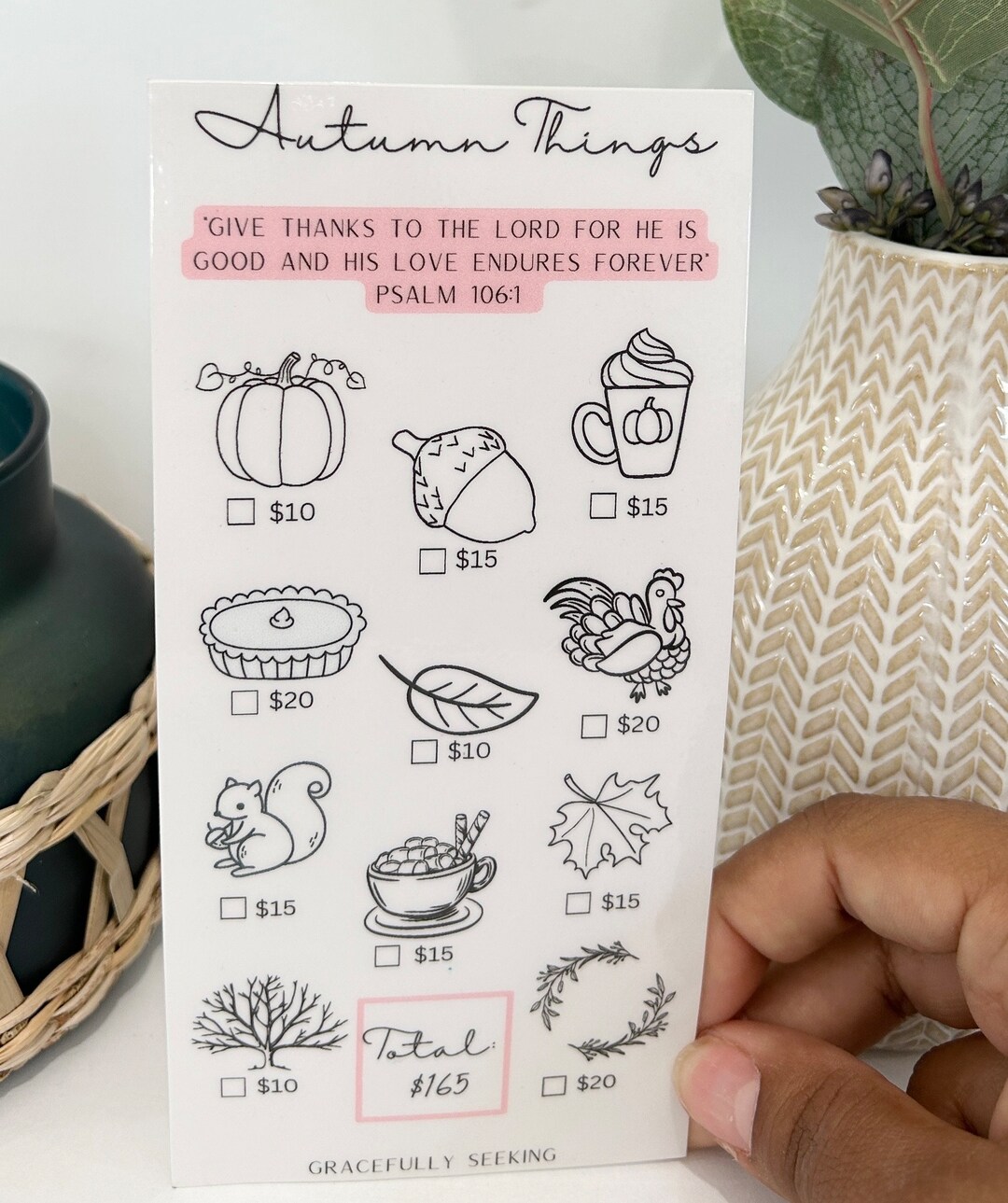 Autumn Fall Savings Envelope Challenge | Physical Printable Laminated ...
