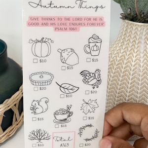 Autumn Fall Savings Envelope Challenge | Physical Printable Laminated ...