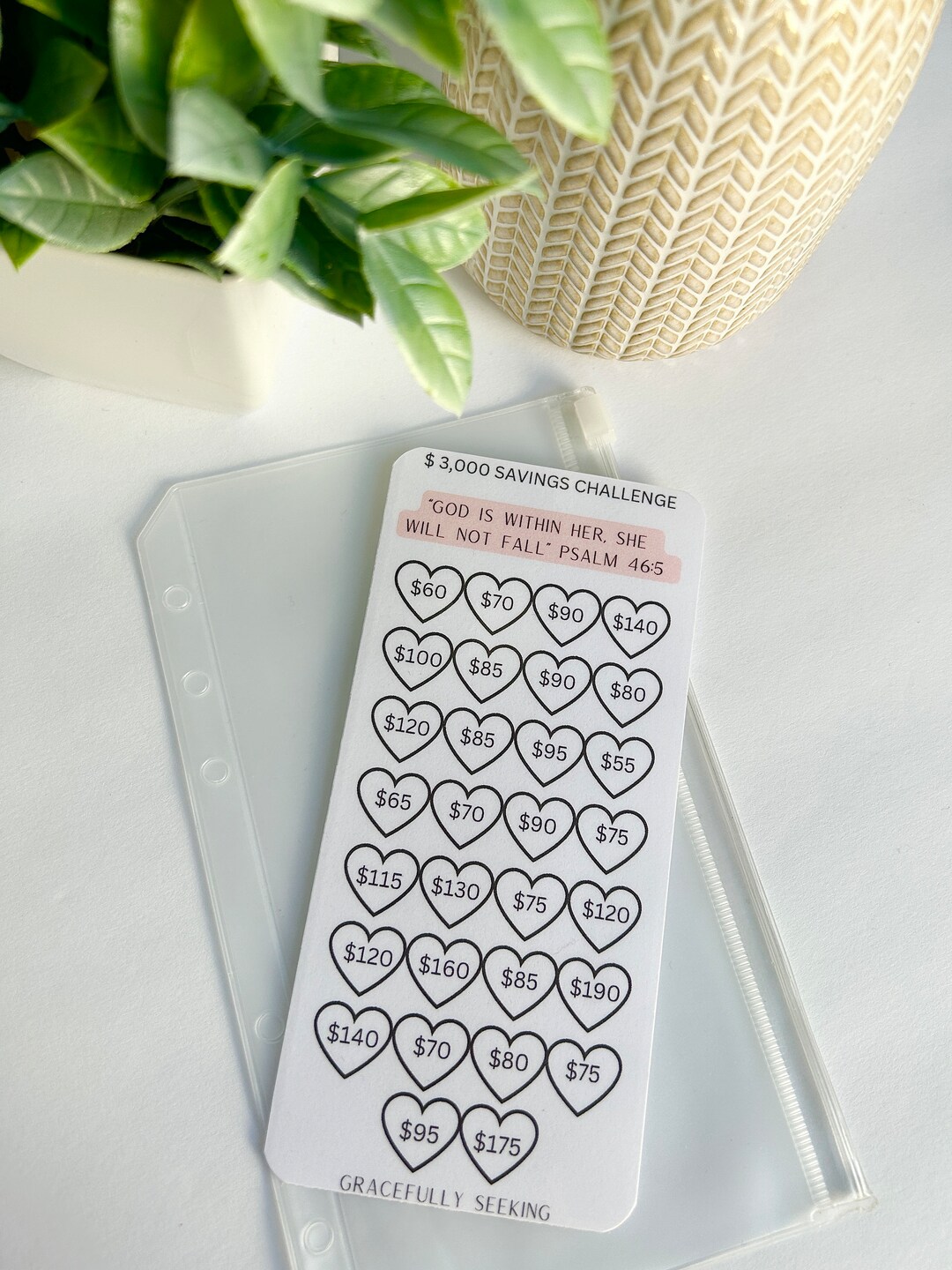 3000 Savings Envelope Challenge | 3K Physical Printable Laminated ...