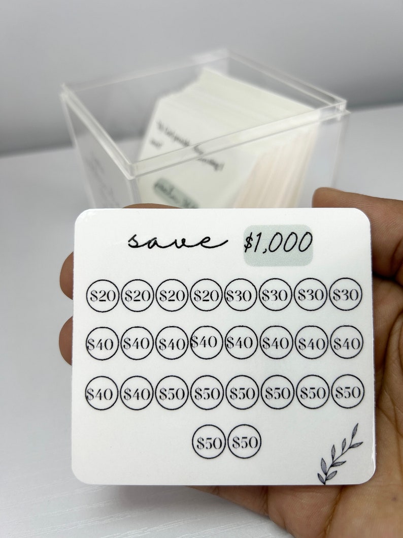 Savings Box | Save 1,000 | Acrylic Box | Cash Envelopes | Emergency ...