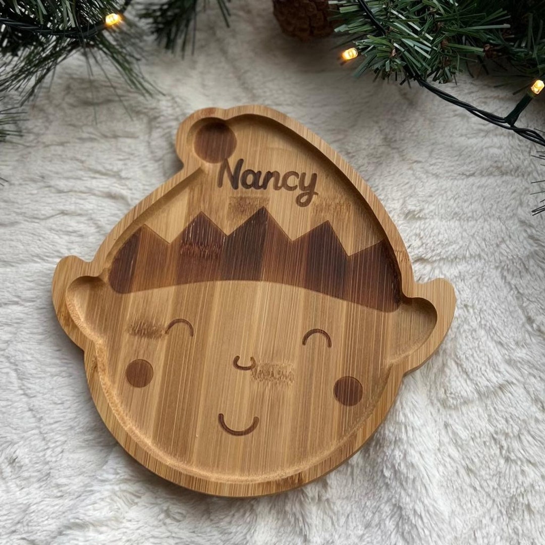 Personalised Elf Bamboo Plate / Treat Plate / Toddler Plate / Weaning ...