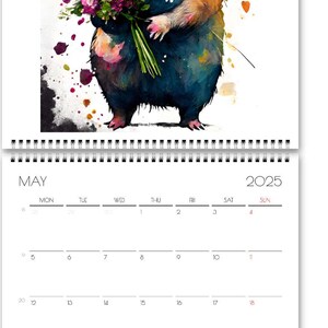 The Art of Looking Cute: Guinea Pig Watercolor Calendar 2025 - Etsy