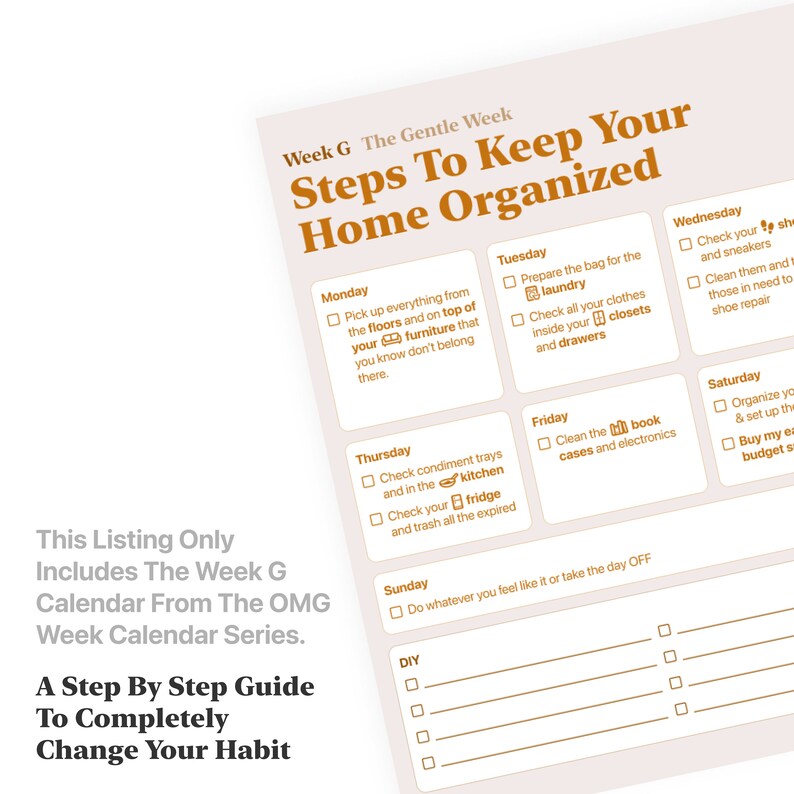 EDITABLE Week G Calendar OMG 3-week Calendar for Home Organization. A ...