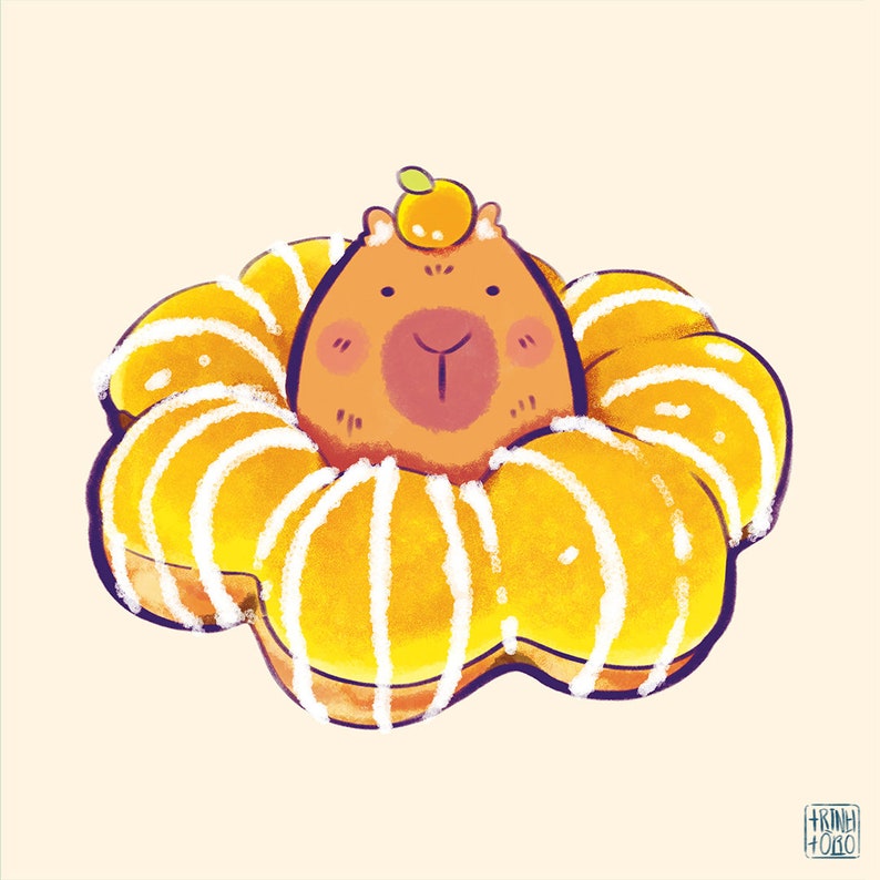 Capybara Mochi Donut Wall Art, Sticker Sheets, Kawaii Cute Wall Decor ...
