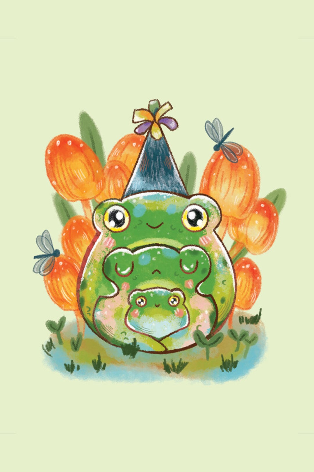 Frog Hugs | Zen Frogs | Kawaii Illustration | Children Art | Cute ...