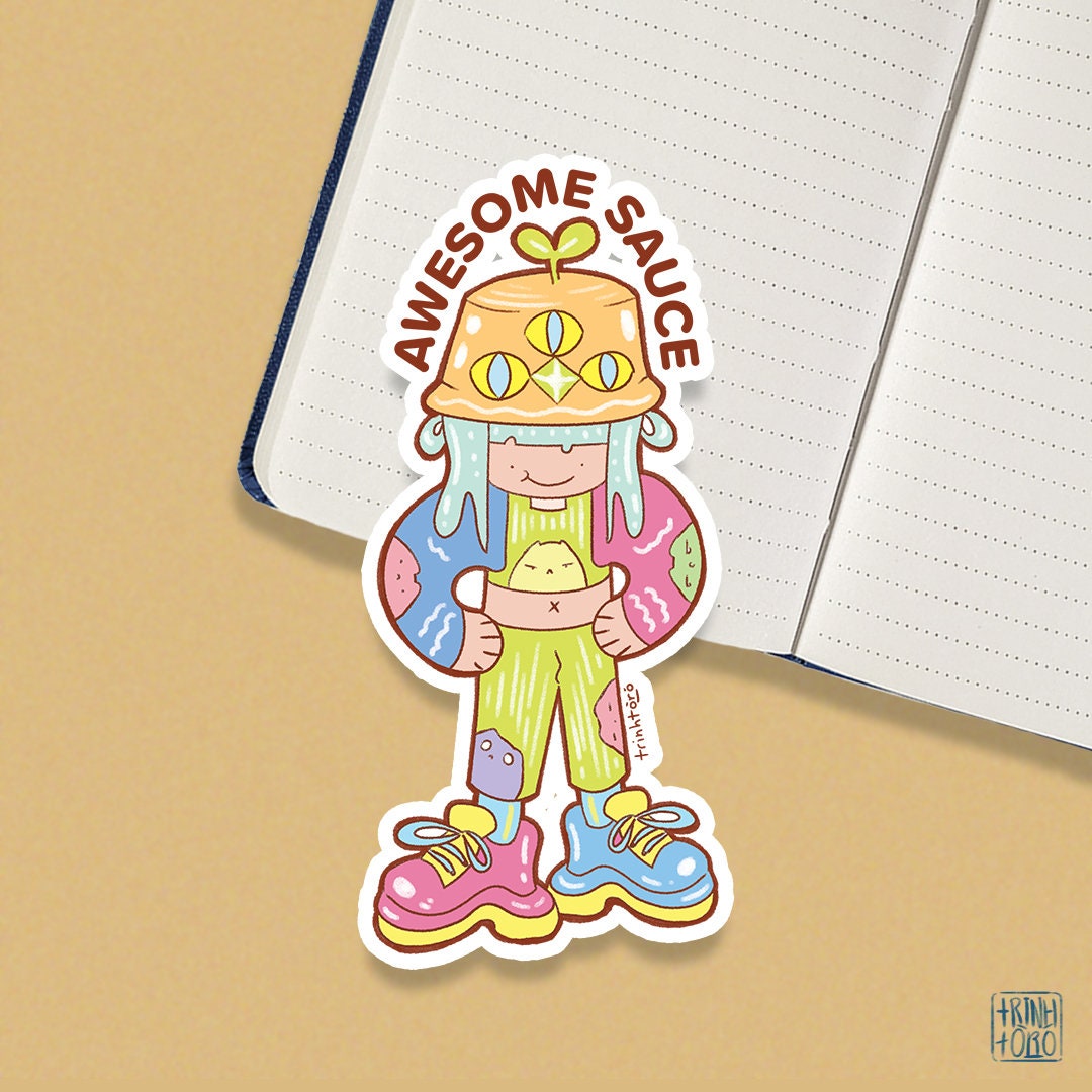 Awesome Sauce Sticker | Self Affirmation Art | Handmade Holographic Die ...